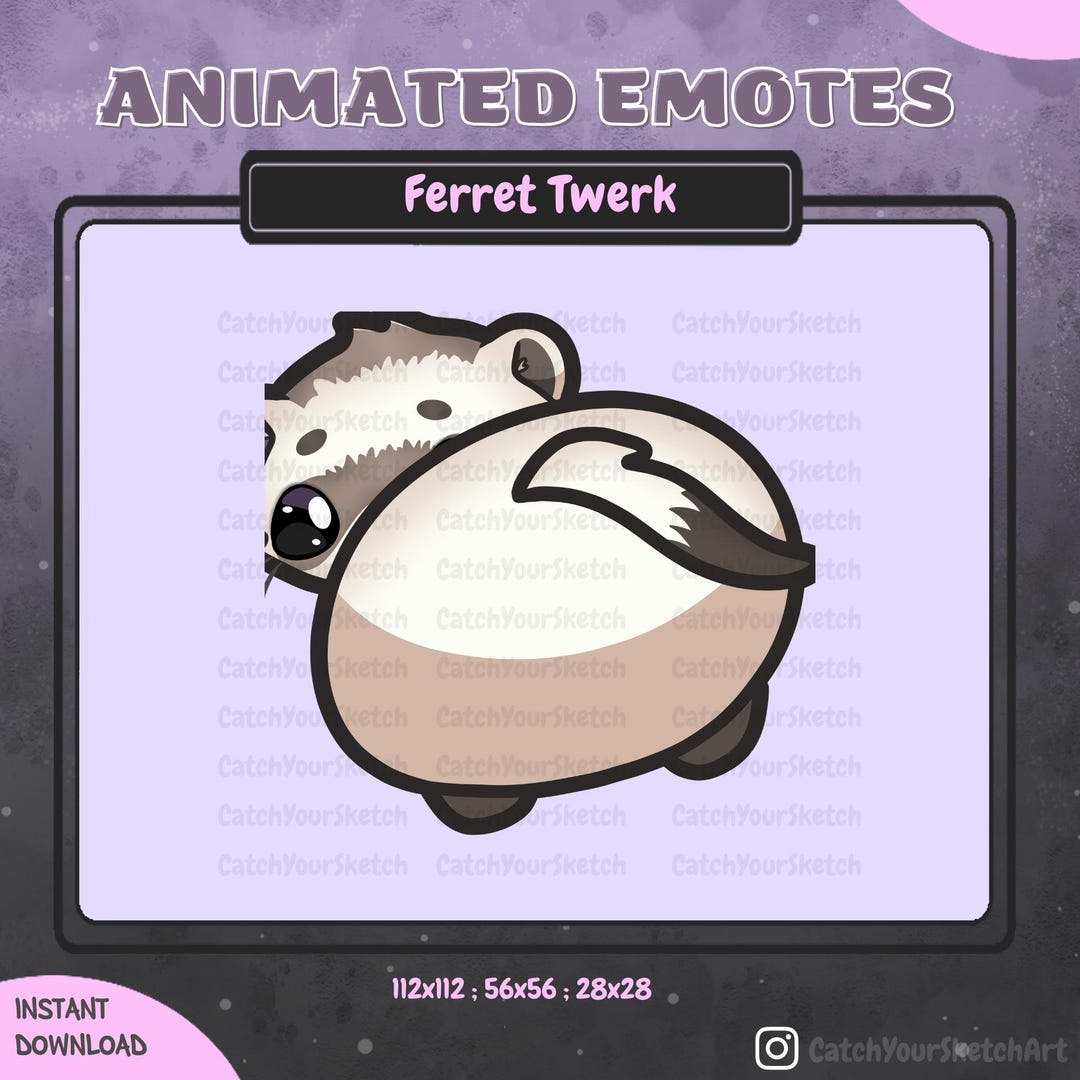 ANIMATED Twerking Ferret Emote | Dance Bounce Hype Twerk | GIF Twitch ...