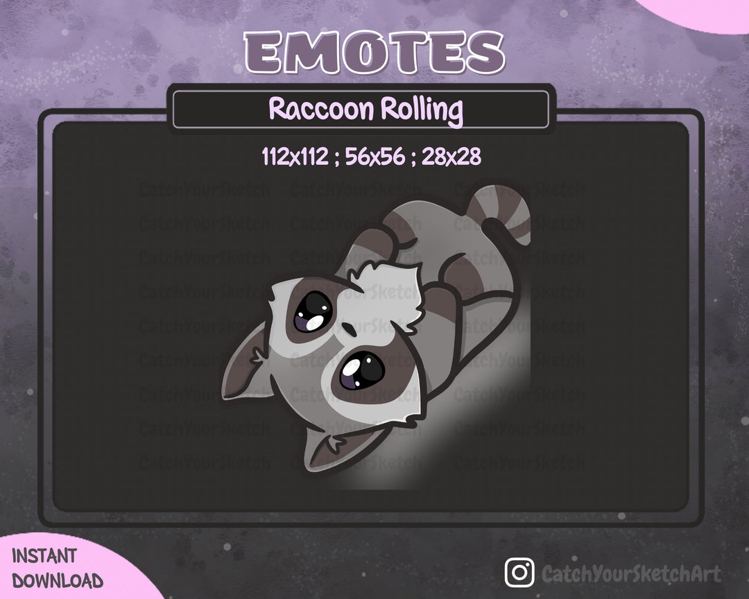 Cute Raccoon Rolling Emote For Twitch Discord and more - Etsy Portugal