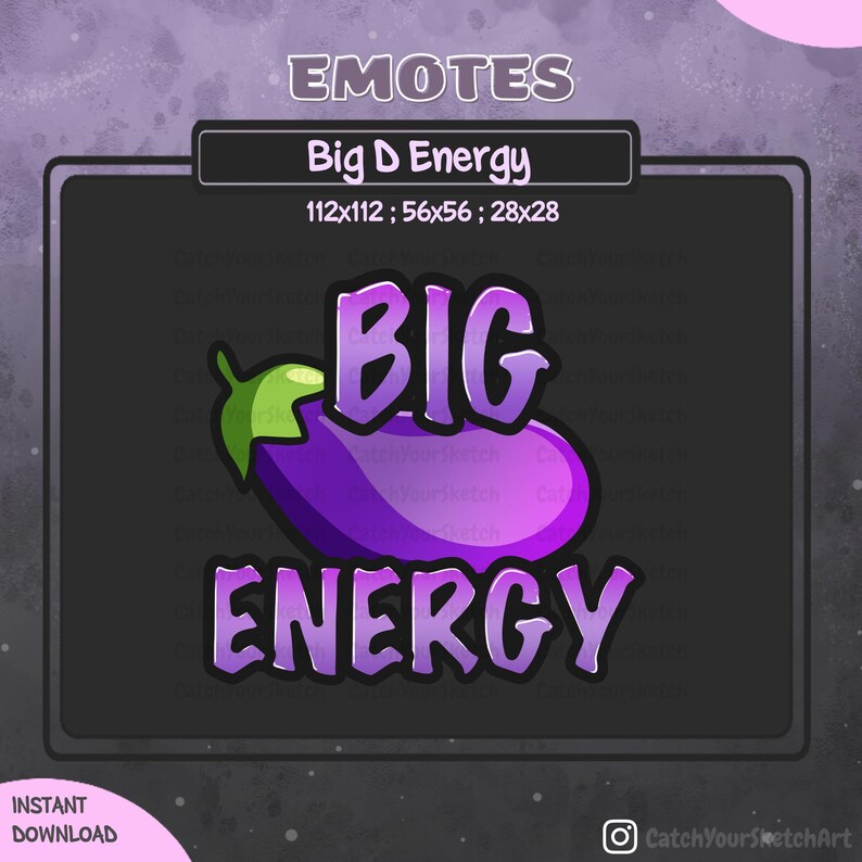 BIG D ENERGY Emote | Emote Gaming / Big Dick / Energy / | for Twitch ...