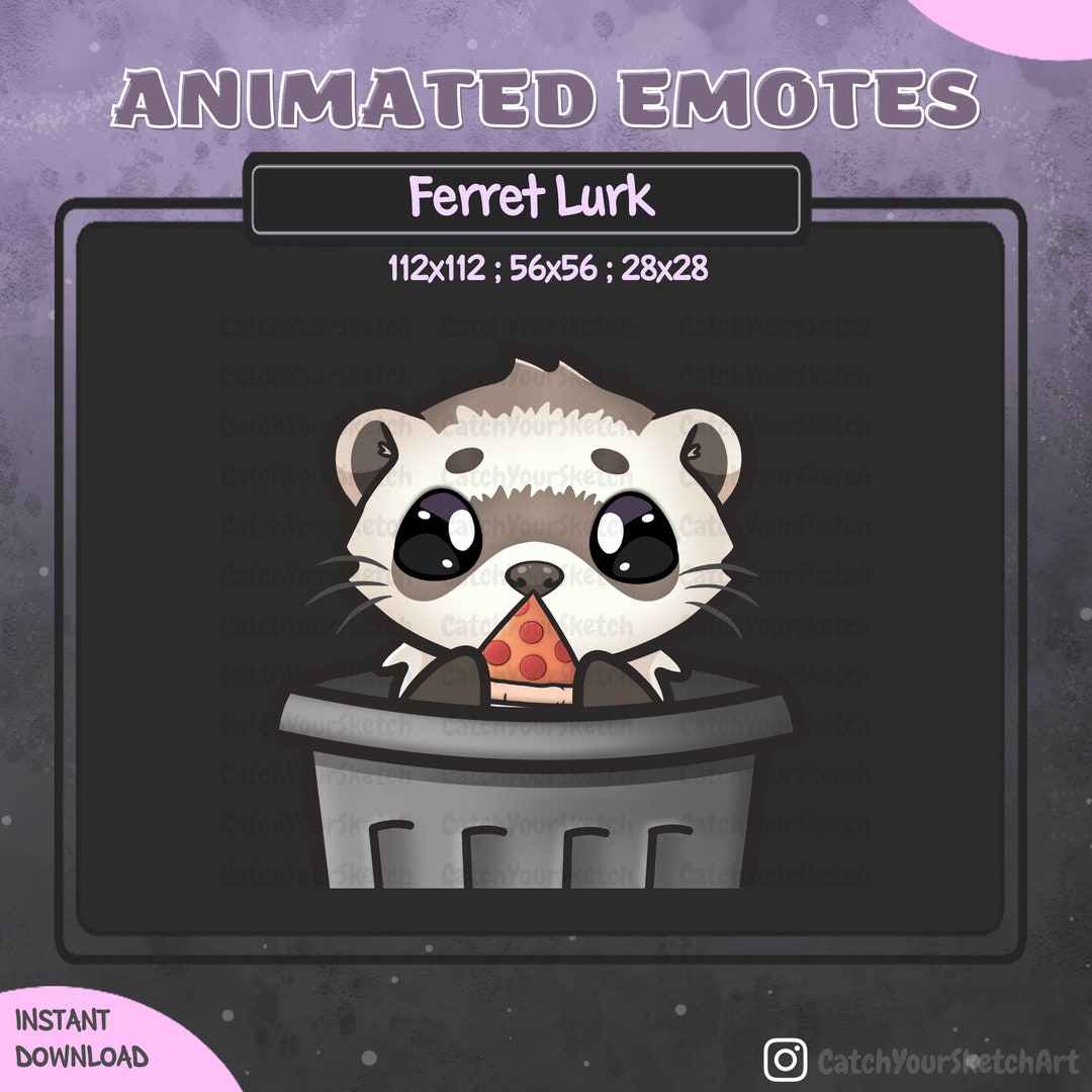ANIMATED Cute Ferret LURK / EAT Emote | for Twitch, Discord and More - Etsy
