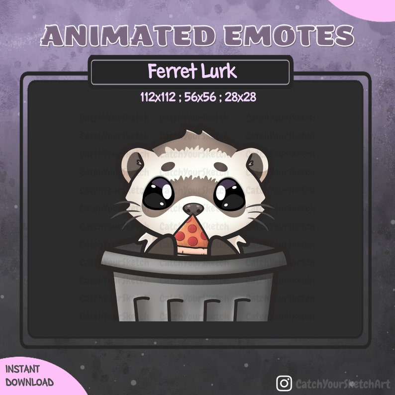 ANIMATED Cute Ferret LURK / EAT Emote | for Twitch, Discord and More - Etsy