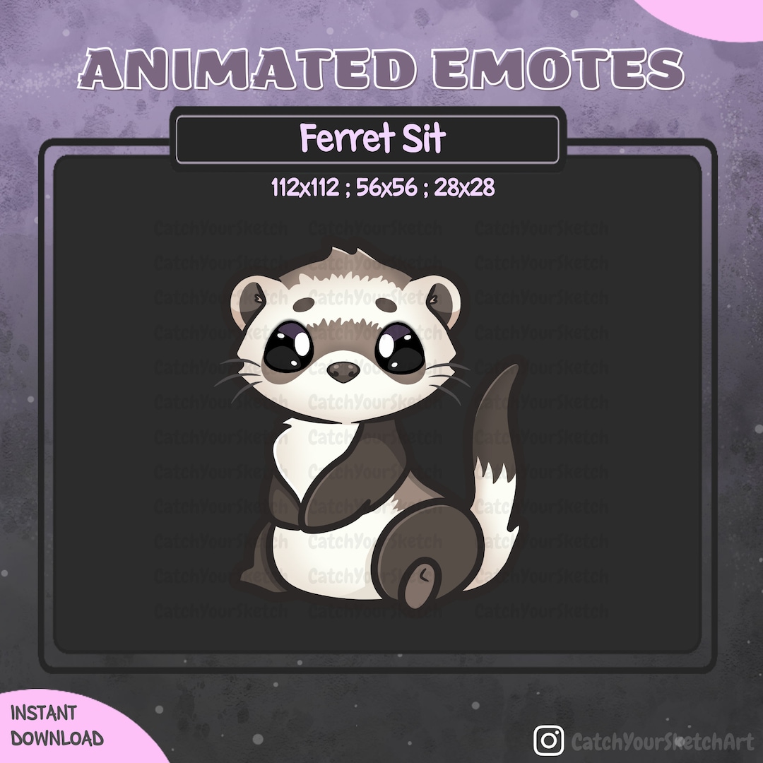 ANIMATED Cute Ferret Sit Emote | for Twitch, Discord and More - Etsy