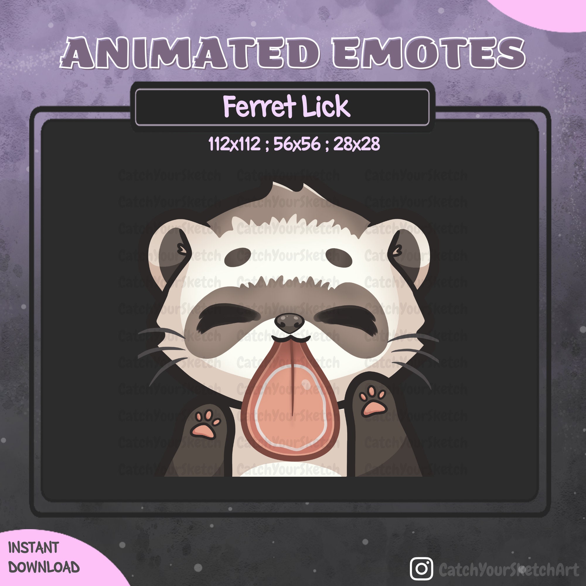 ANIMATED Cute Ferret Lick Emote for Twitch, Discord and More - Etsy
