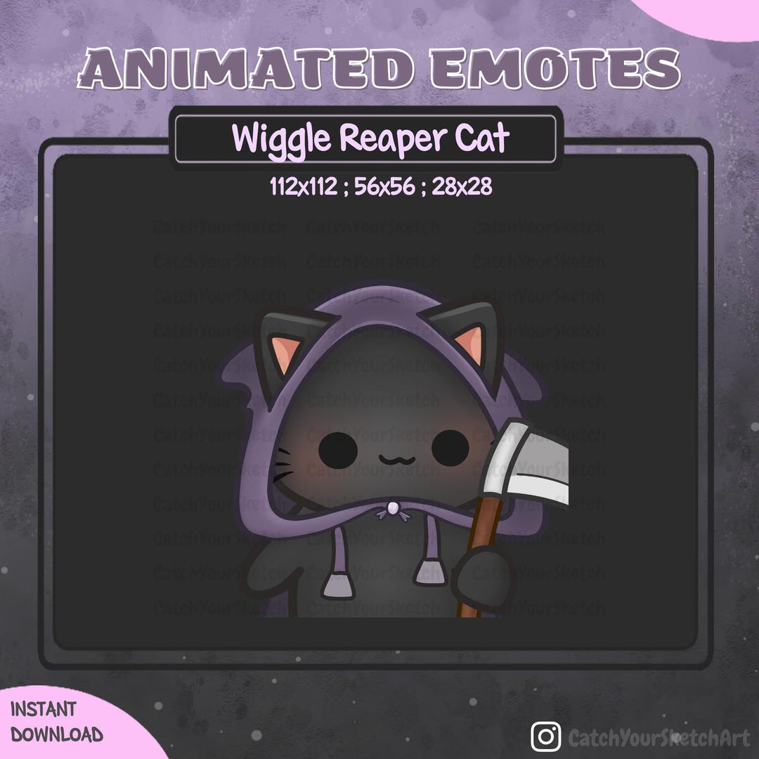 ANIMATED WIGGLE Grim Reaper Cat | Emote Fall / Autumn / Halloween | for ...