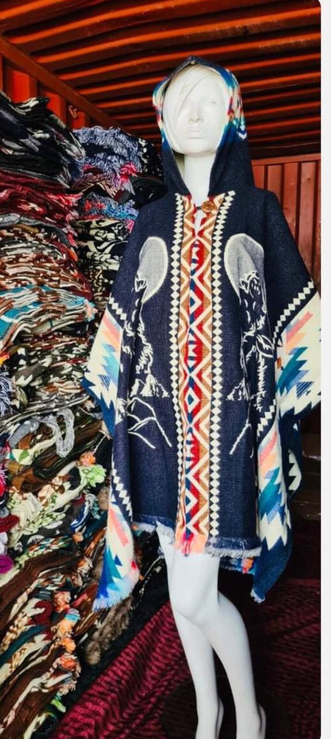 Handmade Ponchos With Wolves - Etsy