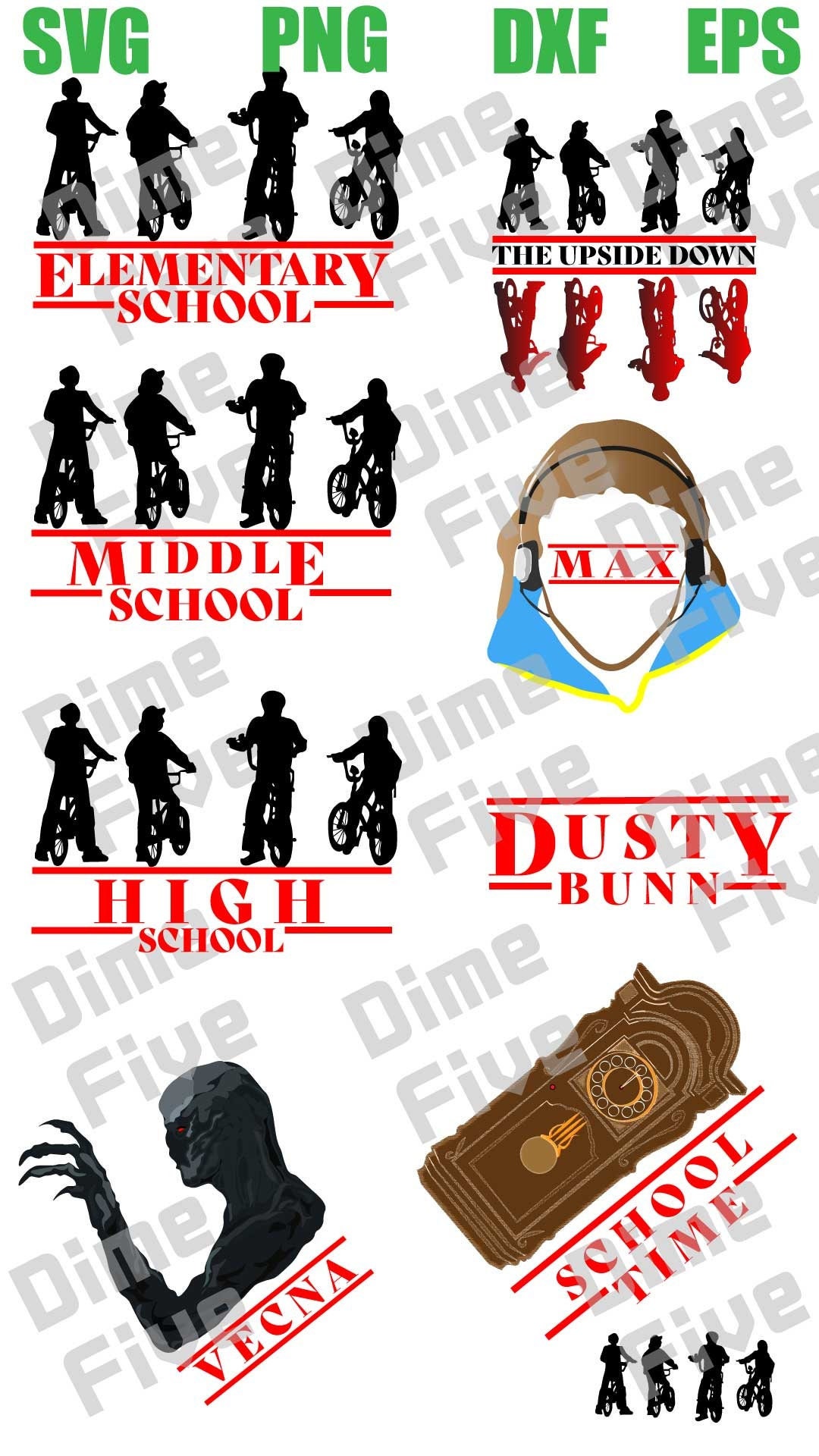 Stranger Things Digital Download for School Kids Svg Png Dxf Eps - Etsy