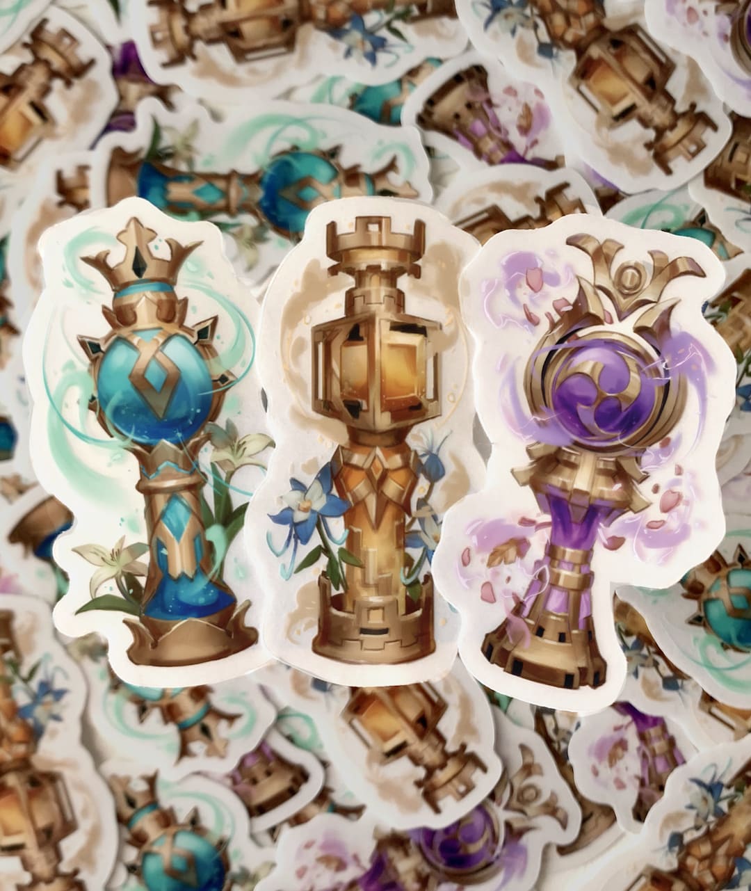 Genshin Impact Anemo, Geo, Electro Gnosis 3 Inch Stickers - Etsy