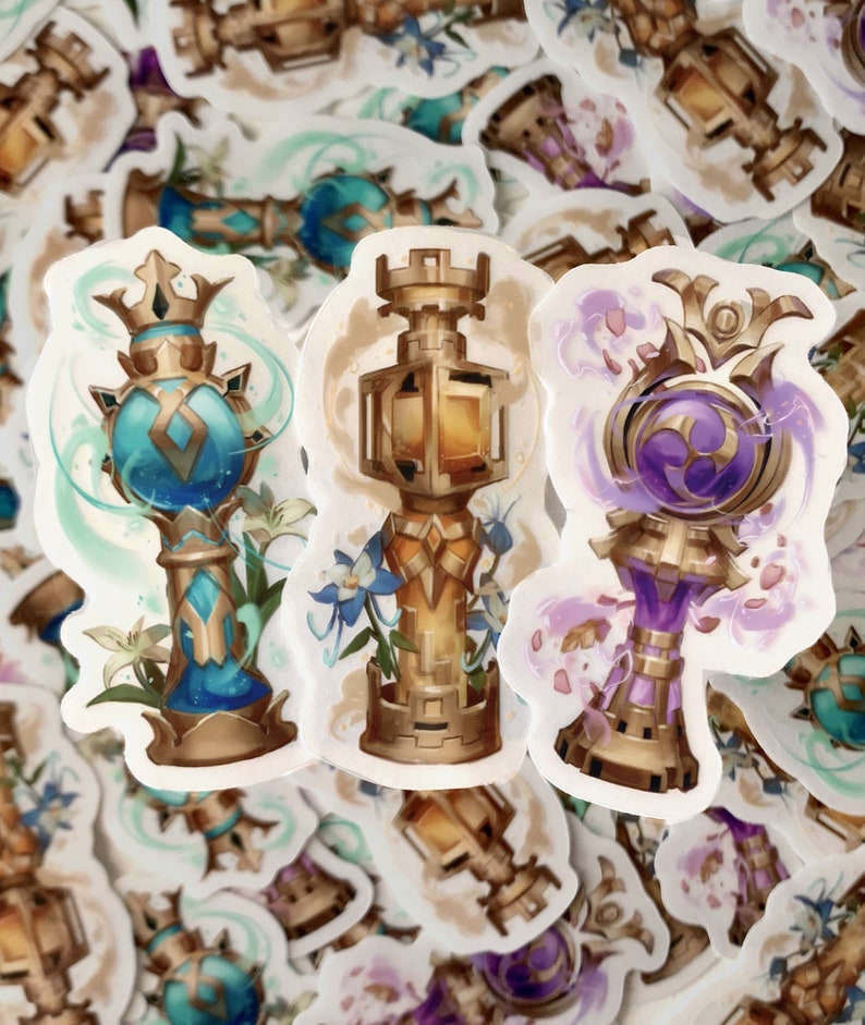 Genshin Impact Anemo Geo Electro Gnosis Sticker - Etsy