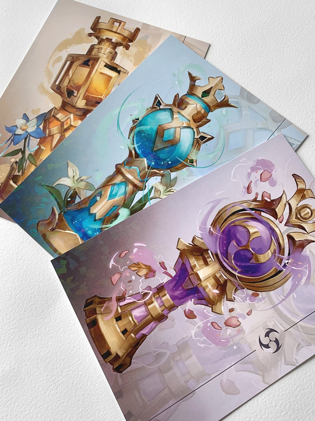 Genshin Impact Anemo Geo Electro Gnosis Holographic Prints - Etsy