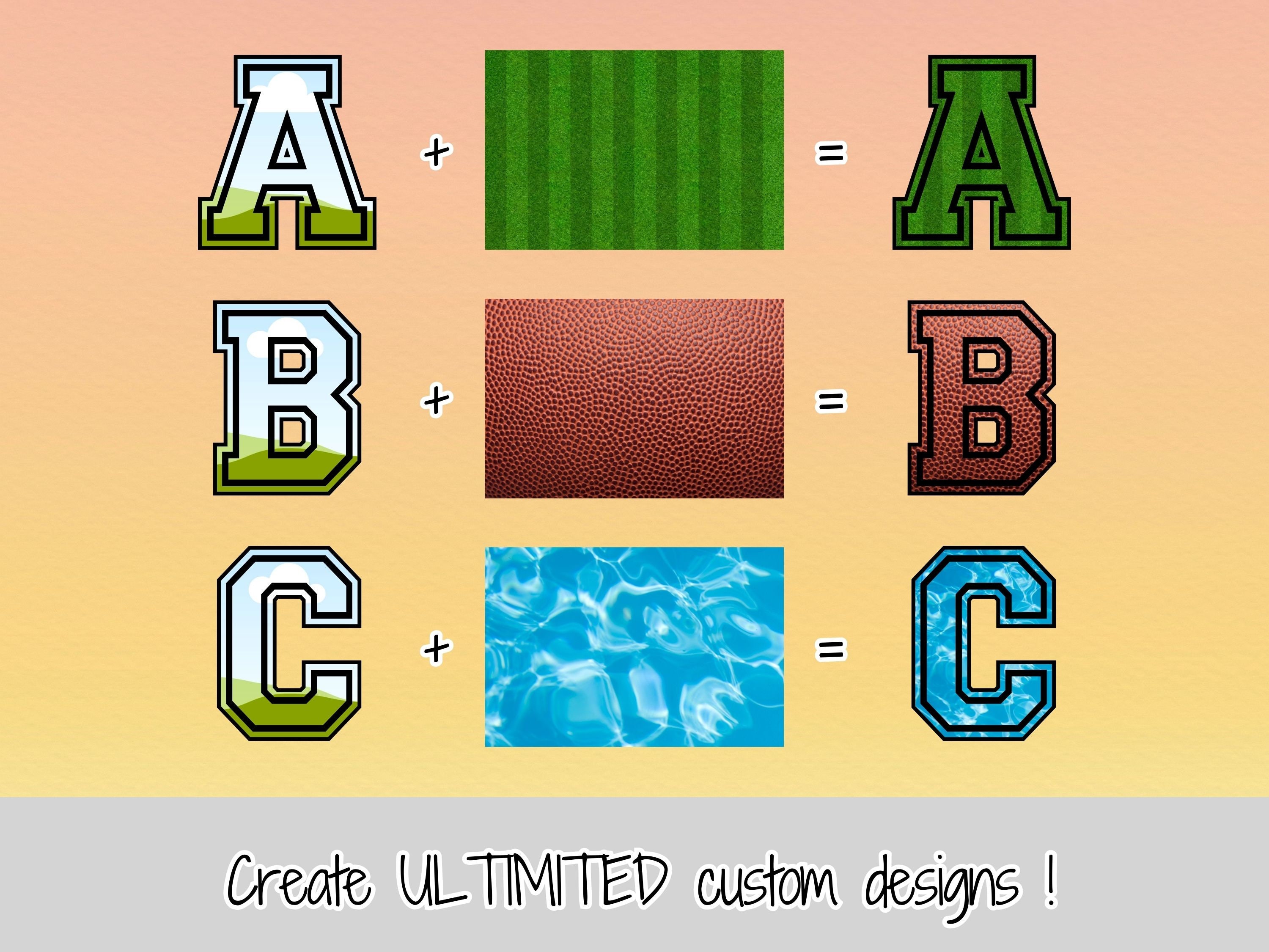 Varsity Letters Canva Frame Template Font Bundle Sublimation Bubble ...