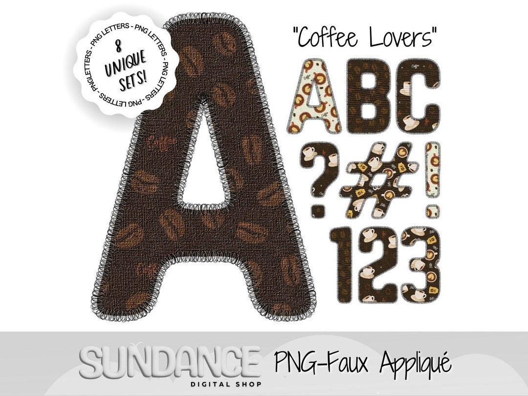 Faux Appliqué Patch Letters Digitally Downloadable PNG Alphabet Font ...