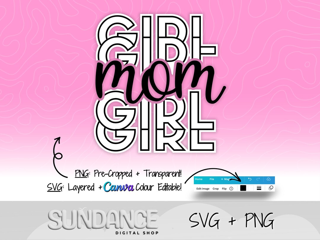 Girl Mom SVG PNG Clipart Sublimation Png Svg Layered for Cricut Designs ...