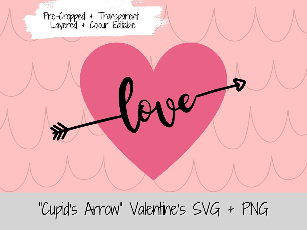 Cupids Arrow love Valentines Day SVG PNG Sublimation Design for ...