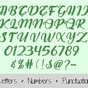 Green Glitter PNG Letters Digitally Downloadable PNG Alphabet Font ...