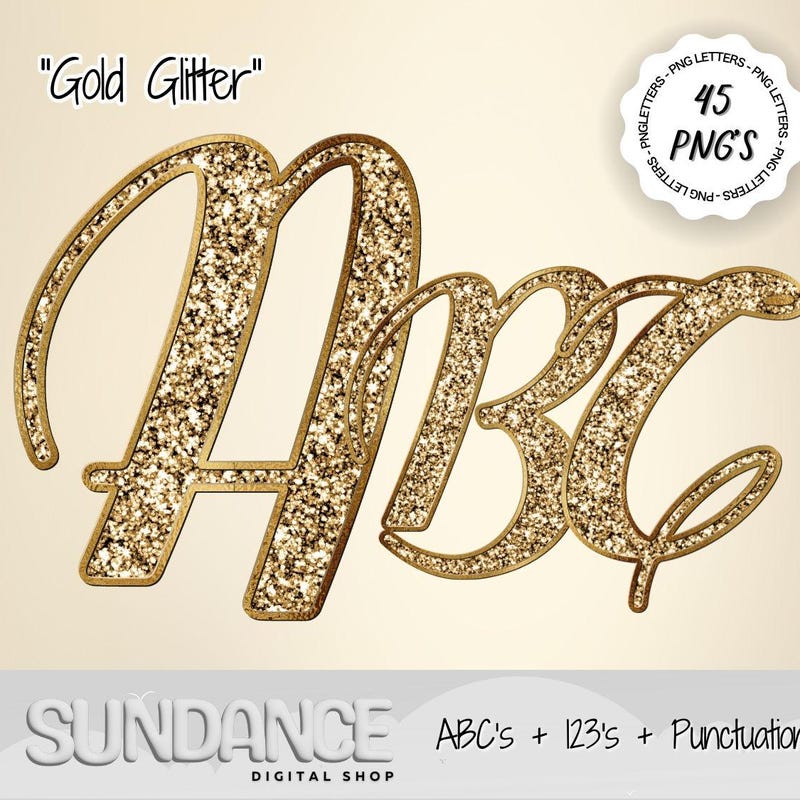 Gold Glitter Letters - Etsy
