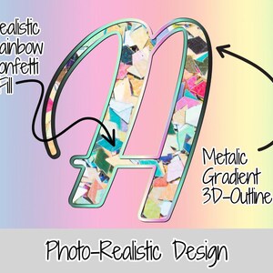 Rainbow Glitter PNG Letters Digitally Downloadable PNG Alphabet Font ...