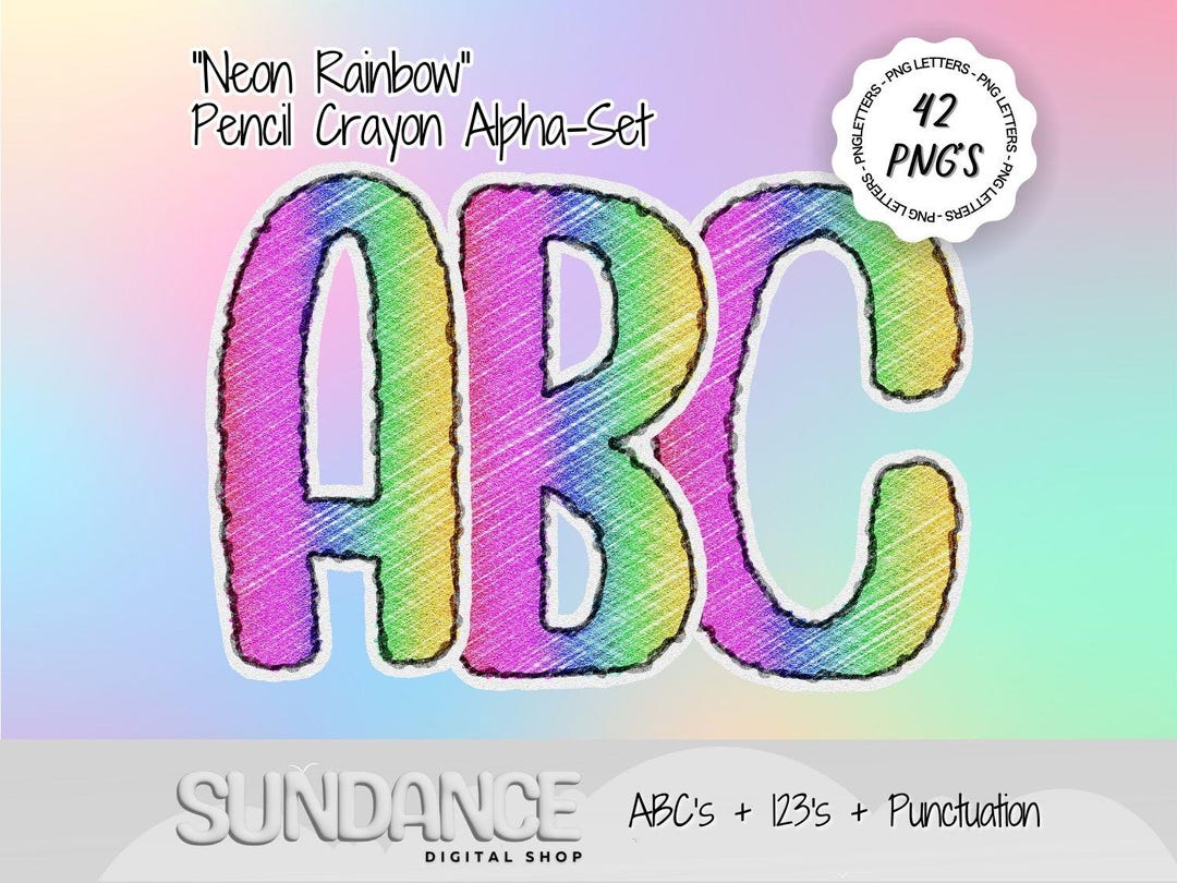 Pencil Crayon PNG Sticker Letters Digitally Downloadable PNG Alphabet ...