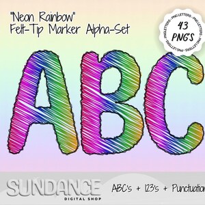 Felt Tip Marker PNG Sticker Letters Digitally Downloadable PNG Alphabet ...