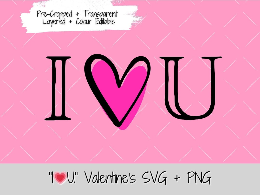 Valentines Day "i Heart U" SVG PNG Sublimation Design for Printing and ...