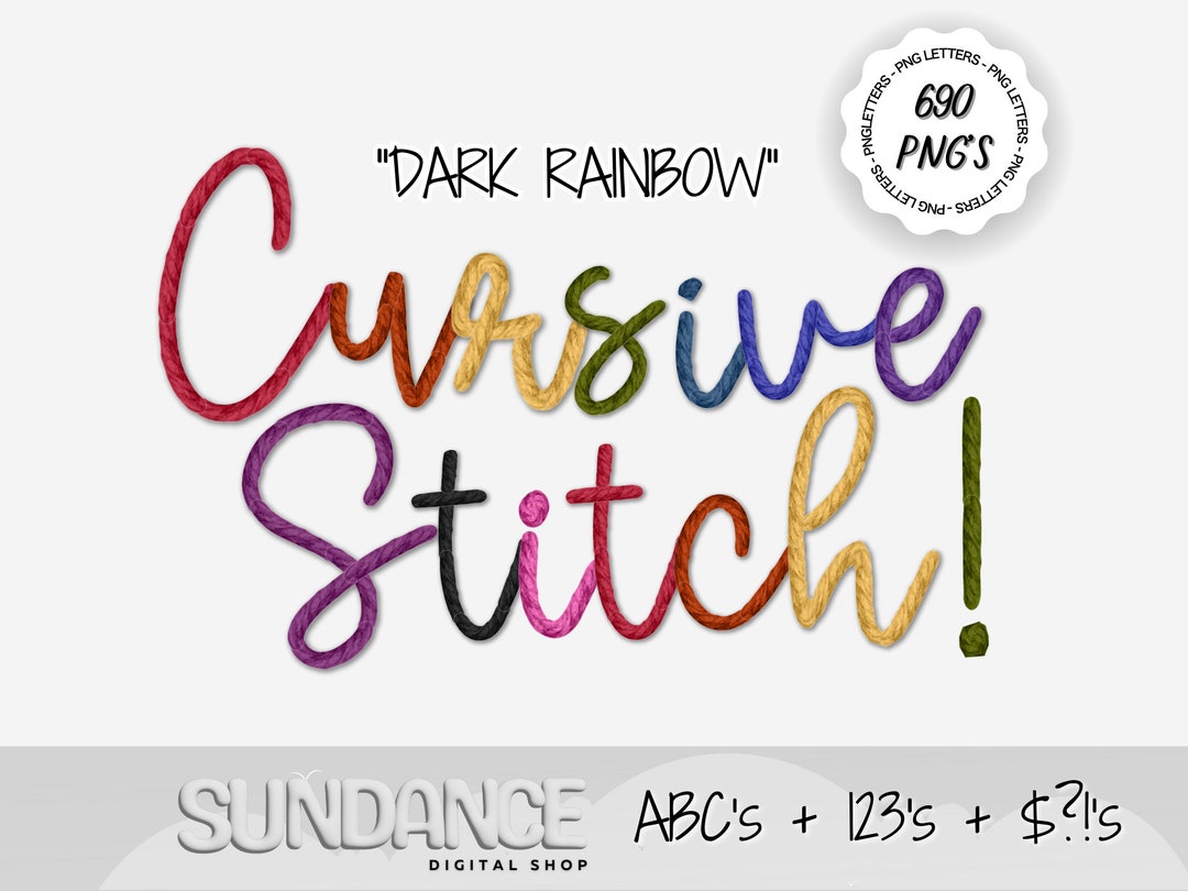 Faux Embroidery Letters Digitally Downloadable PNG Alphabet Font Bundle ...