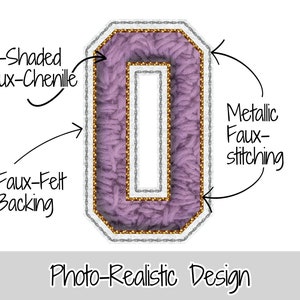 Chenille Letters PNG Faux Embroidery Patch PNG Font Bundle Digital ...