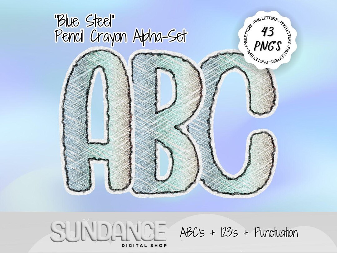 Pencil Crayon PNG Sticker Letters Digitally Downloadable PNG Alphabet ...