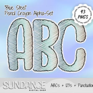 Pencil Crayon PNG Sticker Letters Digitally Downloadable PNG Alphabet ...