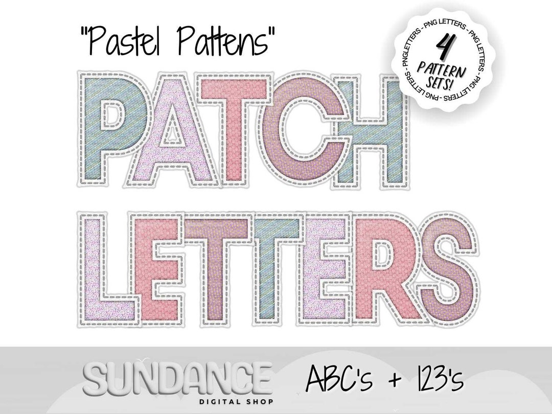 Faux Embroidery Patch Letters Digitally Downloadable PNG Alphabet Font ...