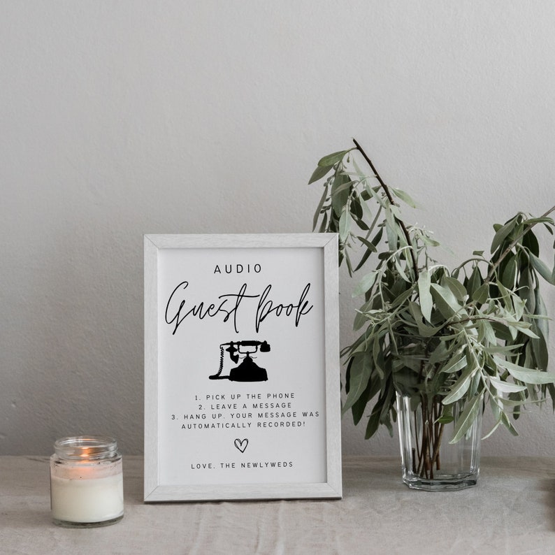 Minimalist Audio Guest Book Printable | Event Sign | Shower Sign ...