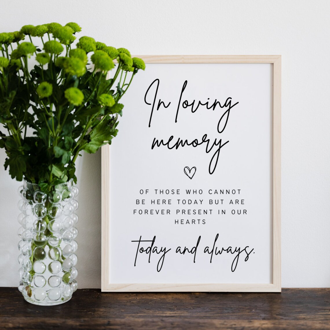Minimalist in Loving Memory Printable | Event Sign | Shower Sign ...