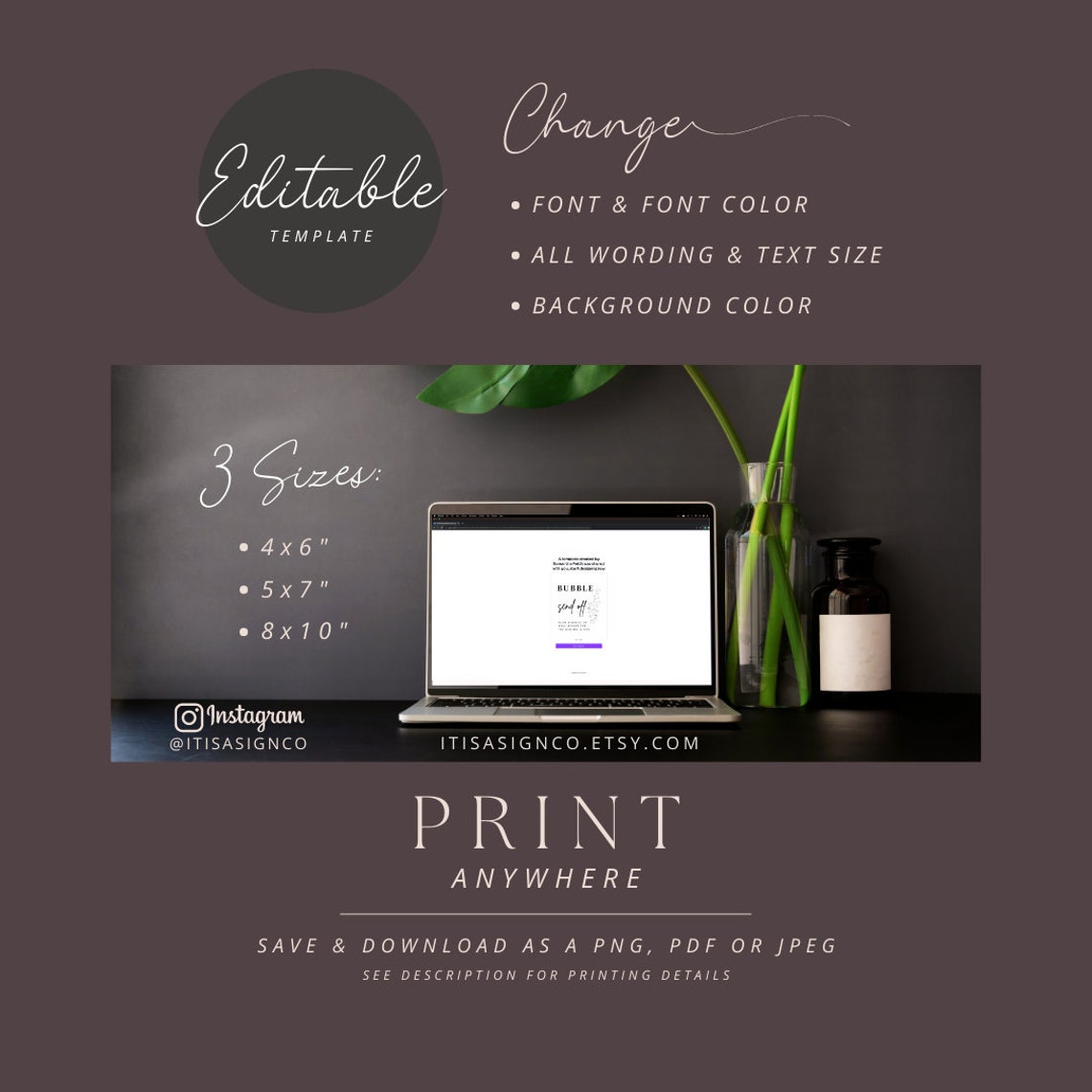 Minimalist Bubble Send-off Printable Event Sign Wedding - Etsy