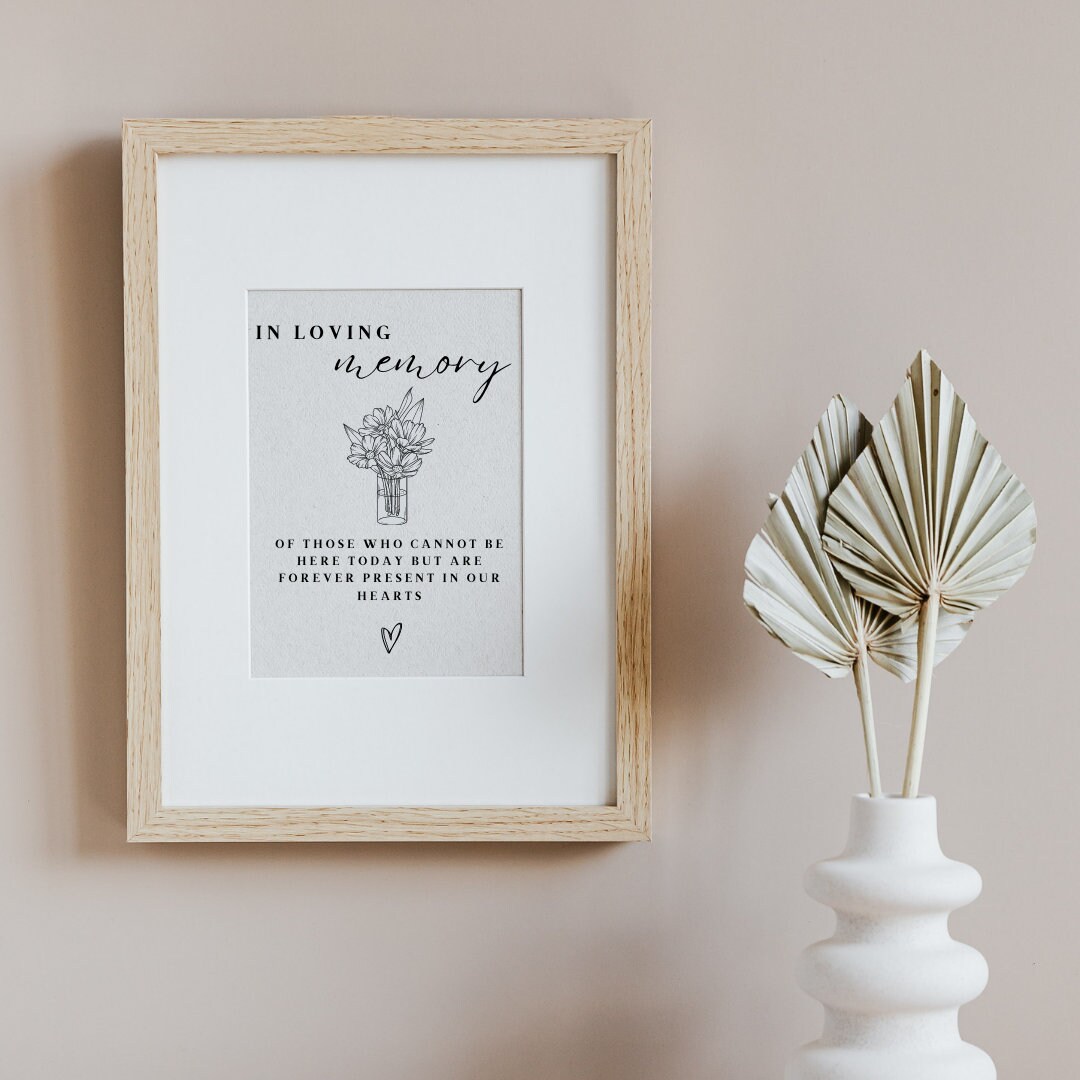 In Loving Memory Printable | Event Sign | Shower Sign | Wedding Sign ...