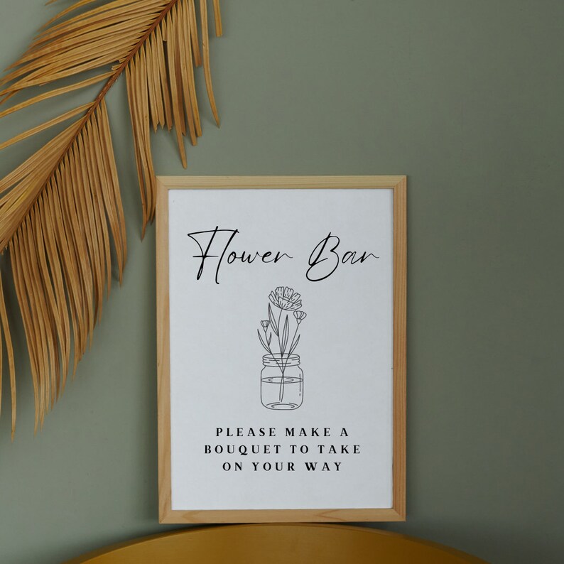 Flower Bar Printable | Event Sign | Favors Sign | Editable Template ...