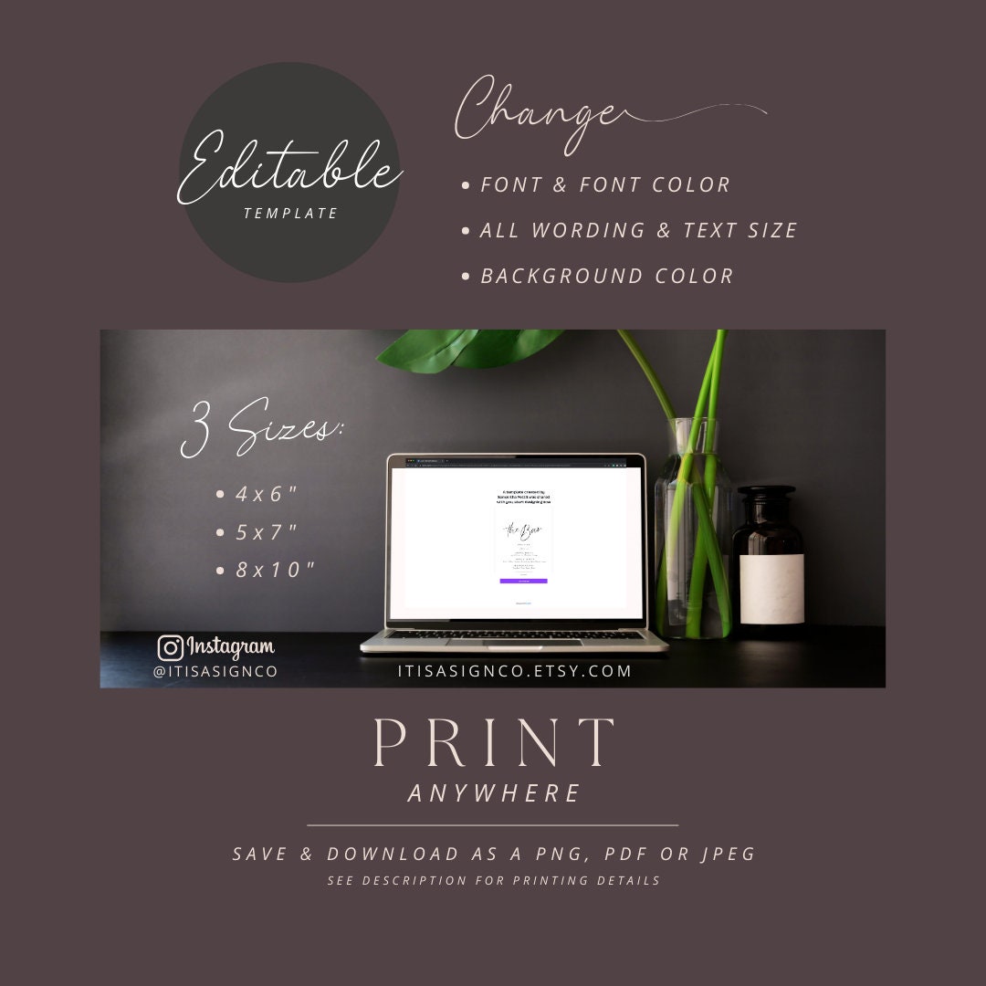 Minimalist the Bar Printable Event Sign Wedding Shower Bar Sign ...