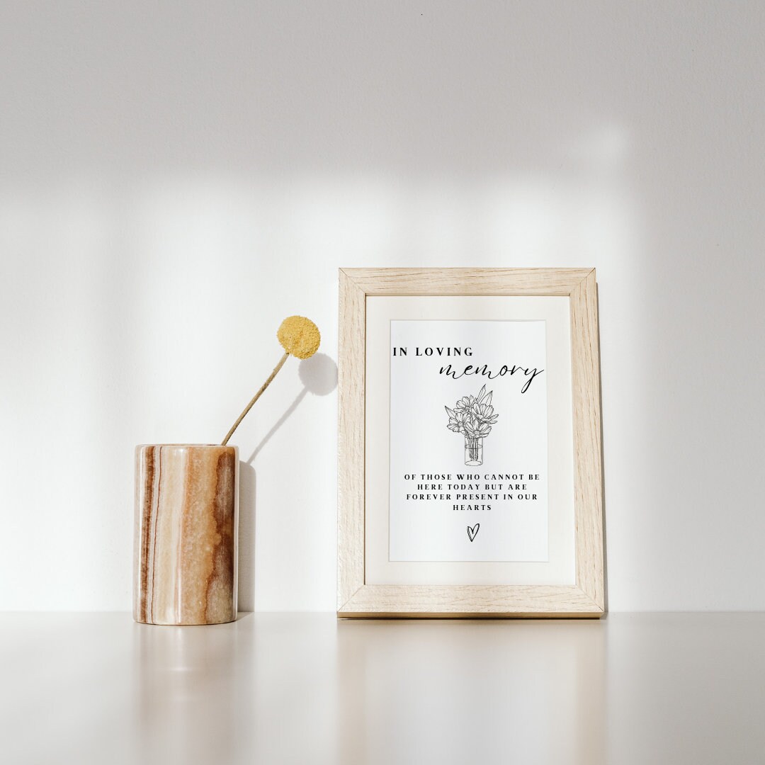 In Loving Memory Printable Event Sign Shower Sign - Etsy