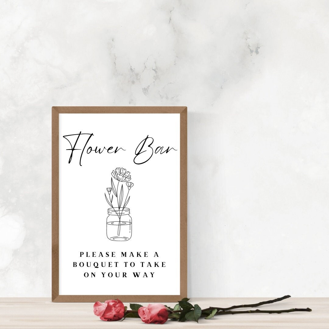 Flower Bar Printable | Event Sign | Favors Sign | Editable Template ...