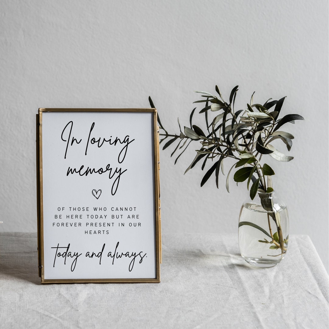 Minimalist in Loving Memory Printable | Event Sign | Shower Sign ...