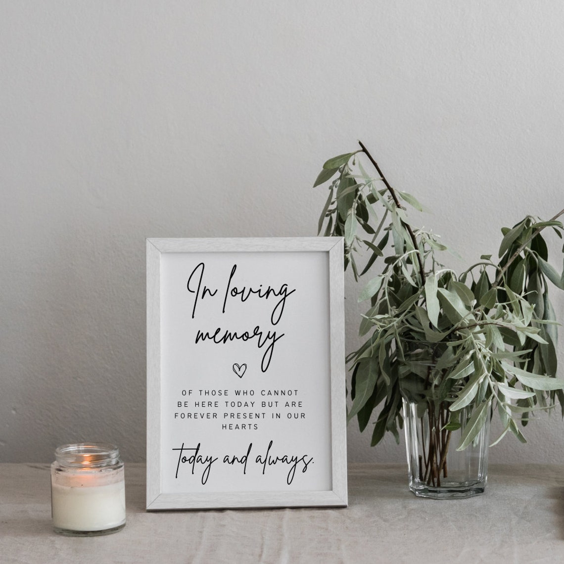Minimalist in Loving Memory Printable | Event Sign | Shower Sign ...