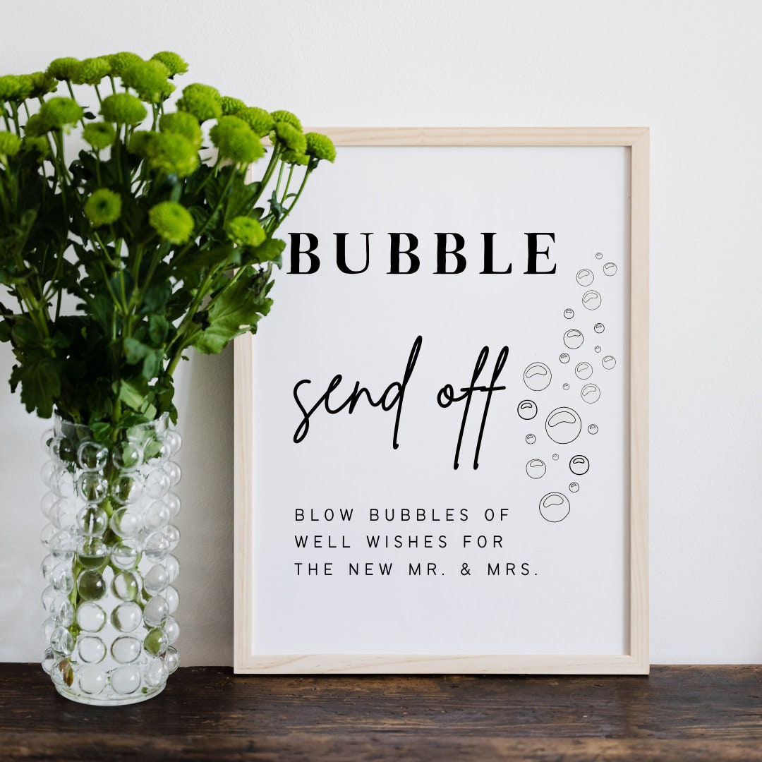 Minimalist Bubble Send-off Printable | Event Sign | Wedding Sign ...