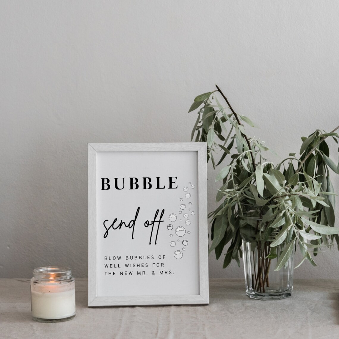 Minimalist Bubble Send-off Printable | Event Sign | Wedding Sign ...