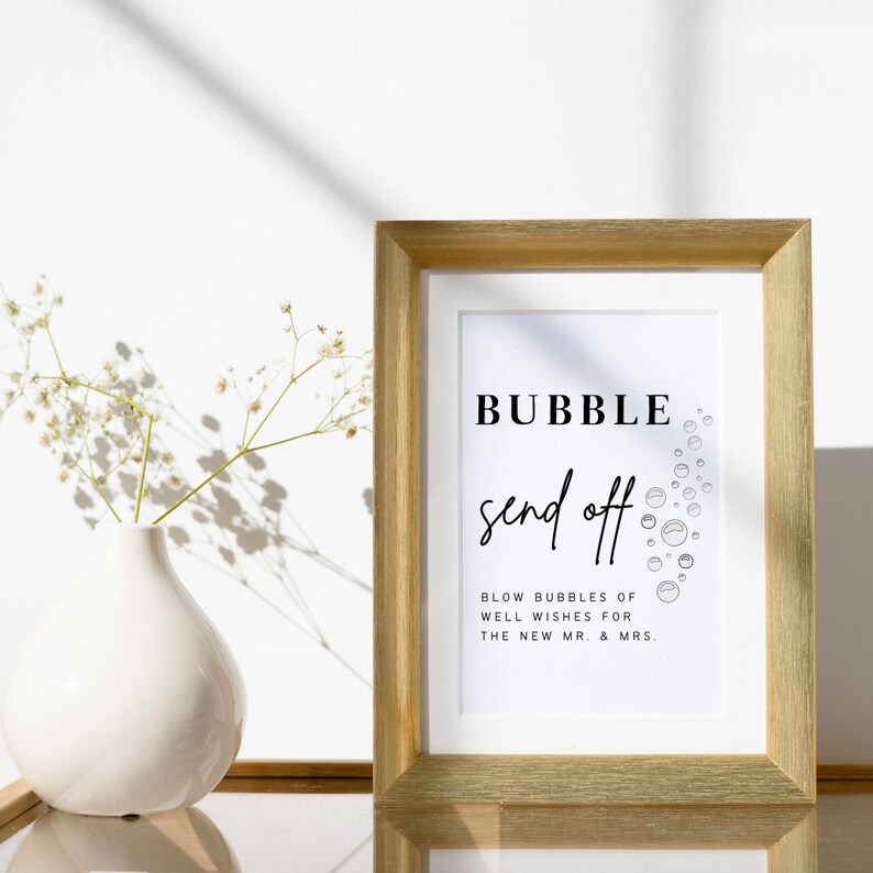 Minimalist Bubble Send-off Printable Event Sign Wedding - Etsy