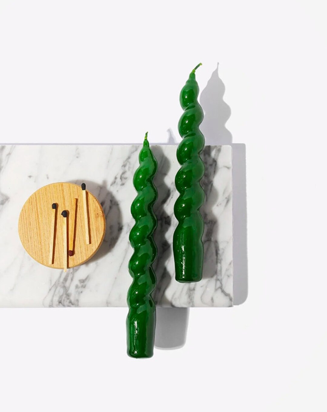 Spiral Taper Candle | Green Handmade Spiral Twisted | Twist Candles ...