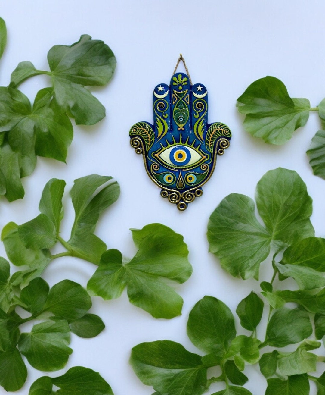 Fatıma Hand Ceramic Art | Evil Eye Hamsa Decor | Fatima Hand Decor ...