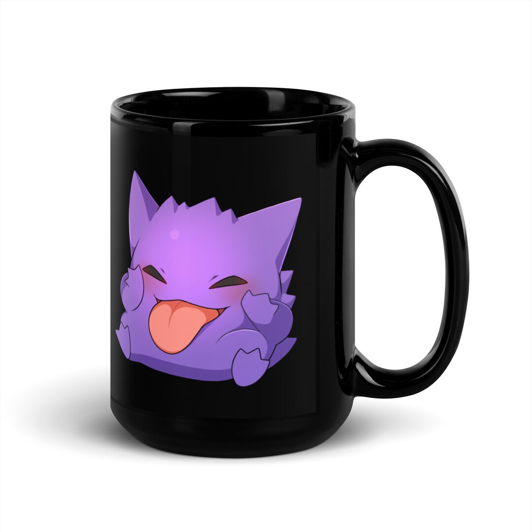 Gengar Black Glossy Mug Pokemon Ghost-type Cute Anime - Etsy