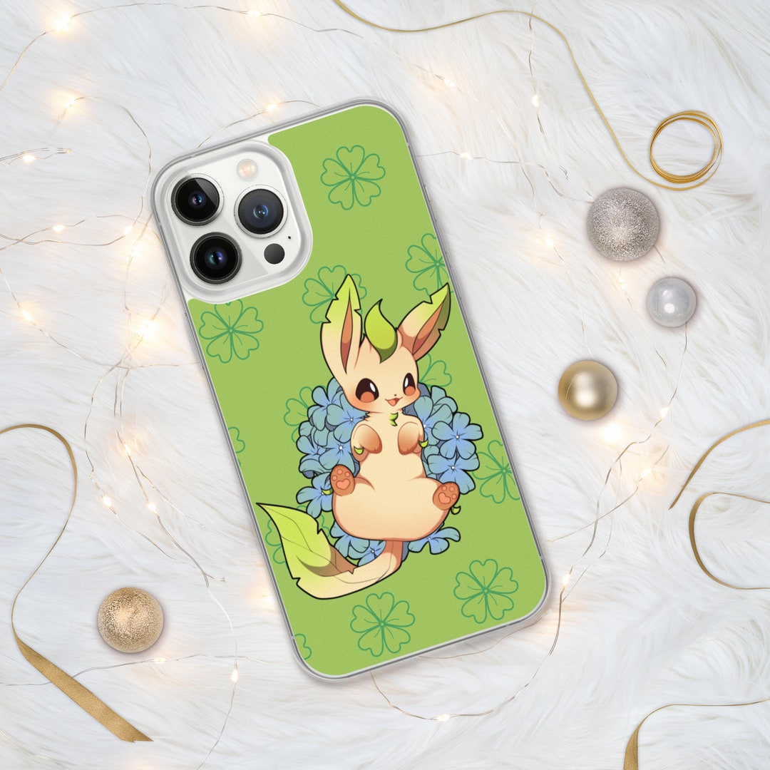 Leafeon iPhone Pokemon Case Eevee Anime Flower iPhone - Etsy