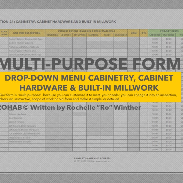 Cabinet Hardware Template - Etsy