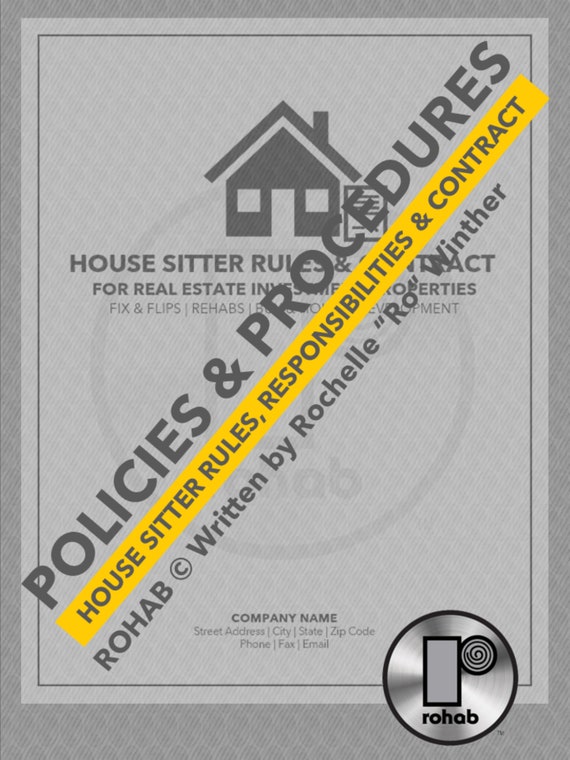 House Sitter Rules & Contract Agreement - Etsy