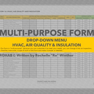 HVAC, Air Quality & Insulation Construction Form Template With Drop ...