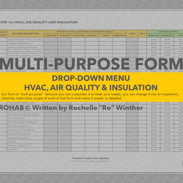 Hvac Inspection Form - Etsy