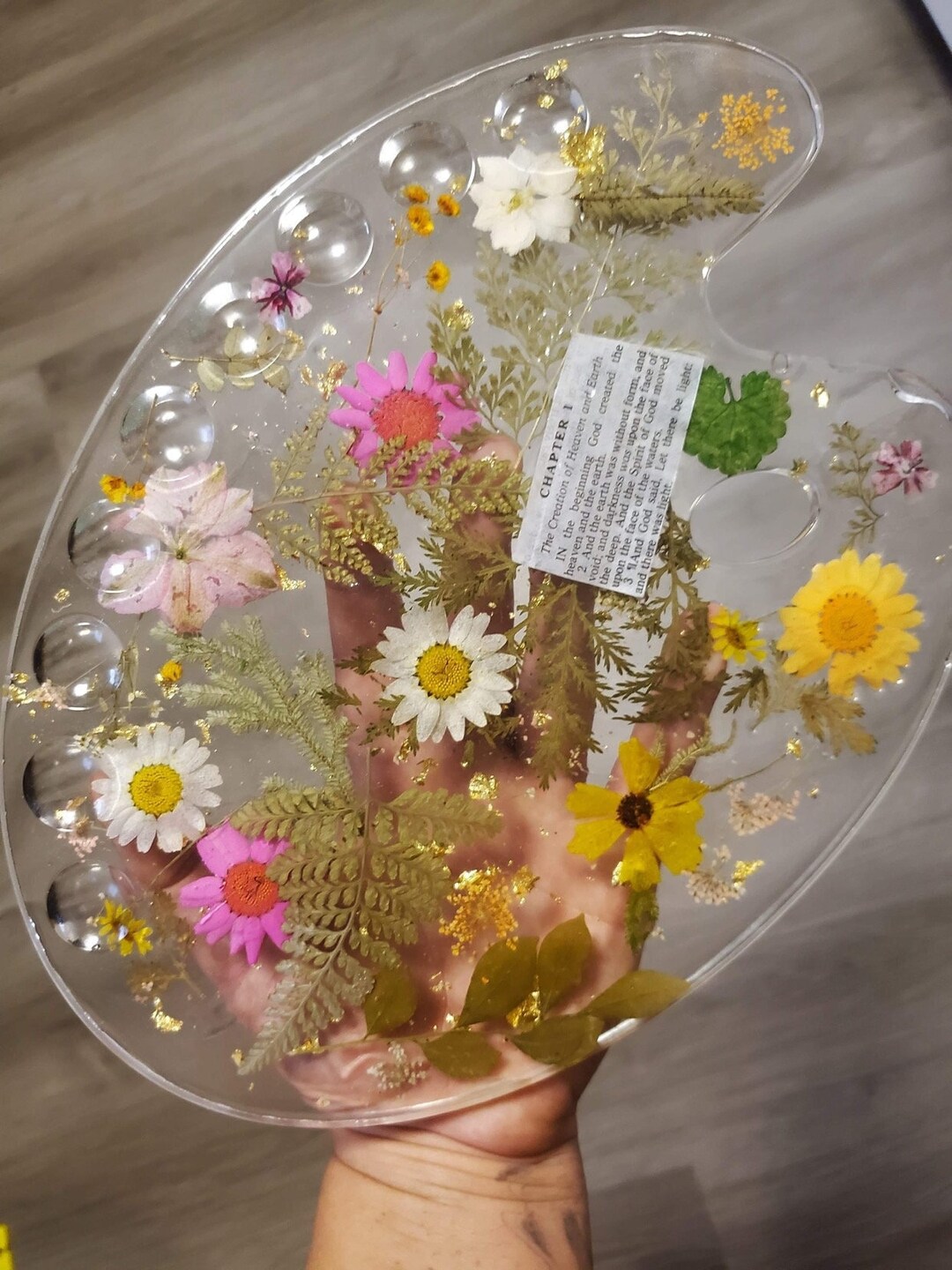 Resin Art Pallet, Resin Gift. Floral Resin. Art Gift for A Friend ...
